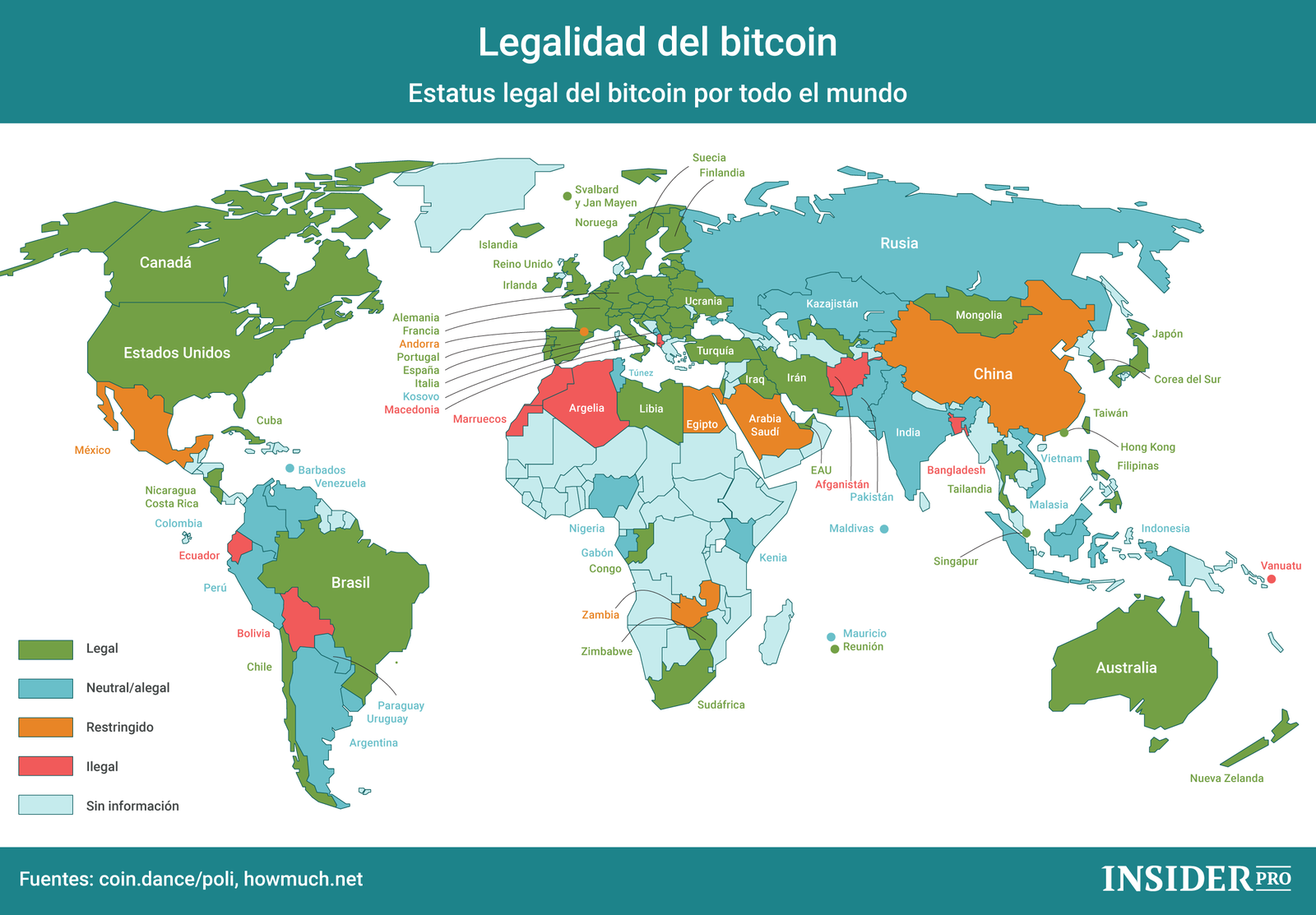 El mapa mundial de la legalidad de las criptomonedas – BLOCKCHAIN SERVICES